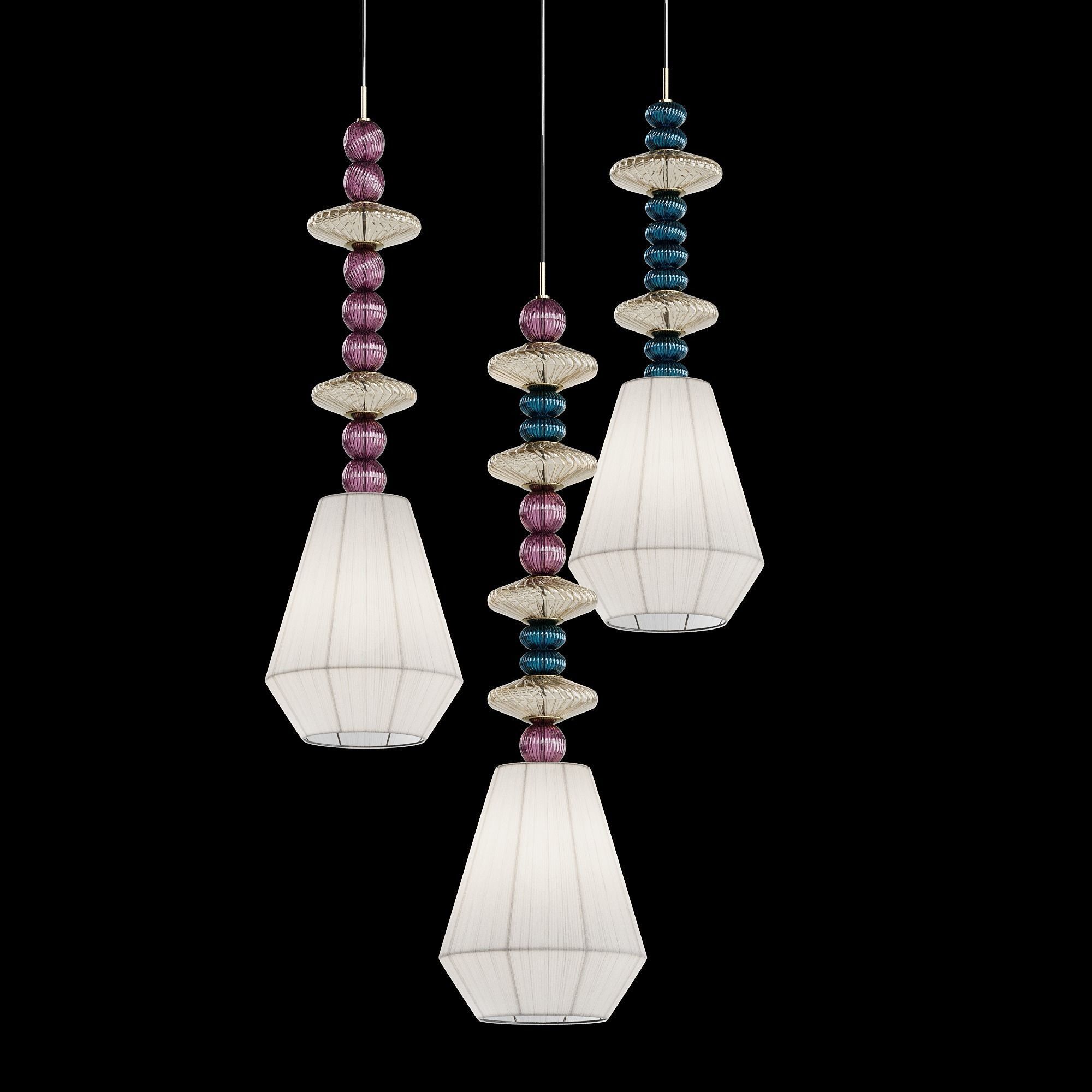 3D model BON BON Glass pendant lamp By Sylcom VR / AR / low-poly | CGTrader