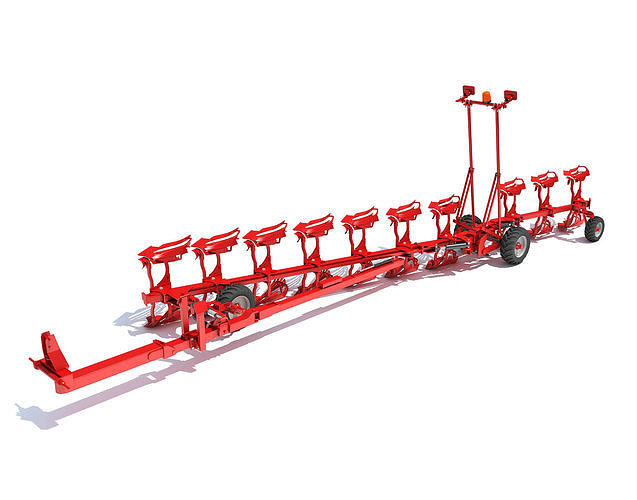 Semi Mounted Farm Plough 3D model | CGTrader