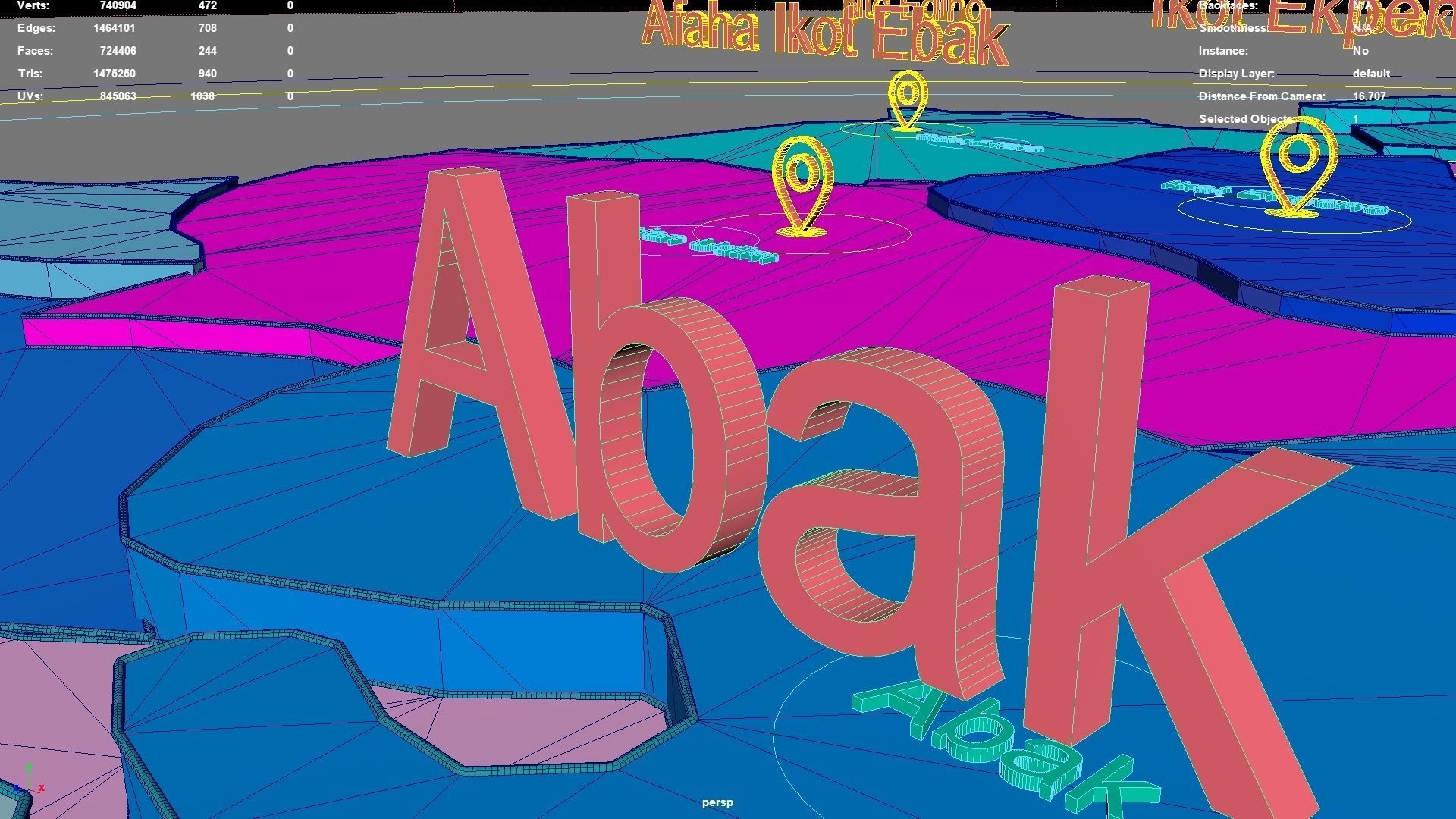 Akwa Ibom State Nigeria map region geography political 3D model rigged ...