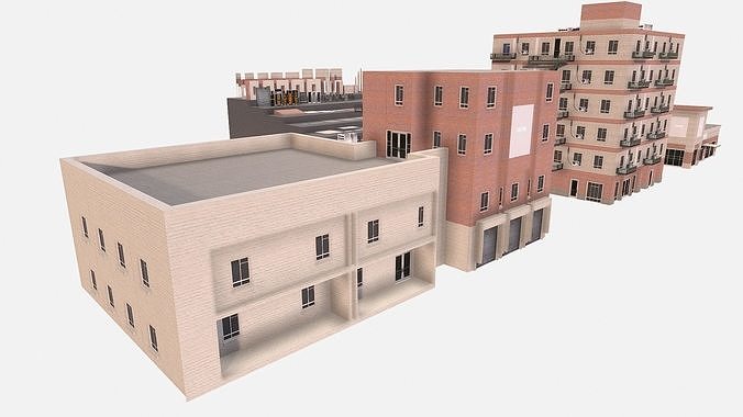 3D model modular kit buildings expansion pack VR / AR / low-poly | CGTrader