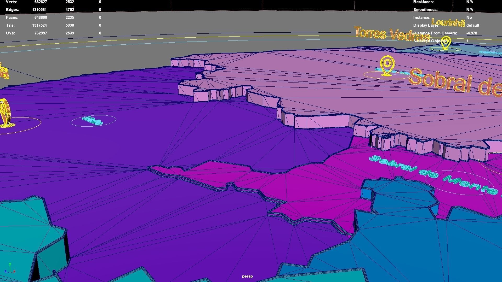 Lisbon Portugal map region geography political geographic 3D model ...
