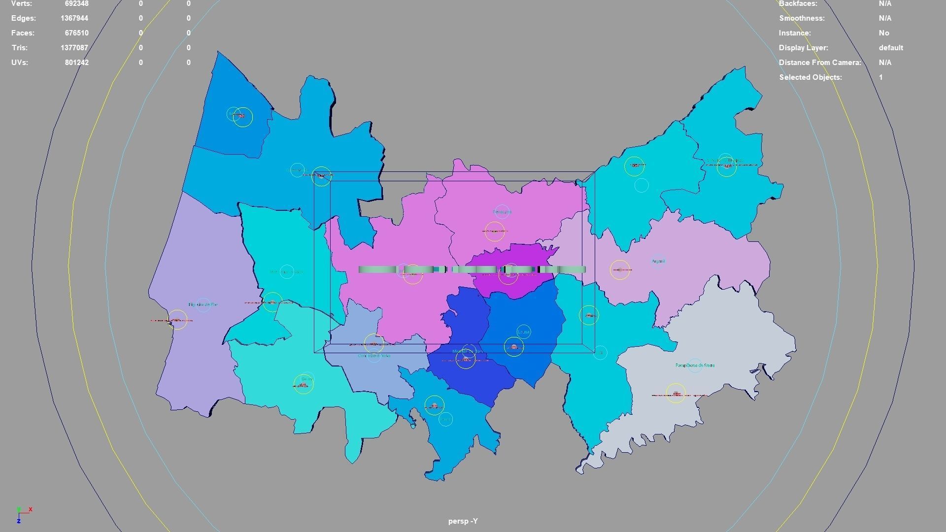 Coimbra Portugal map region geography political geographic 3D model ...