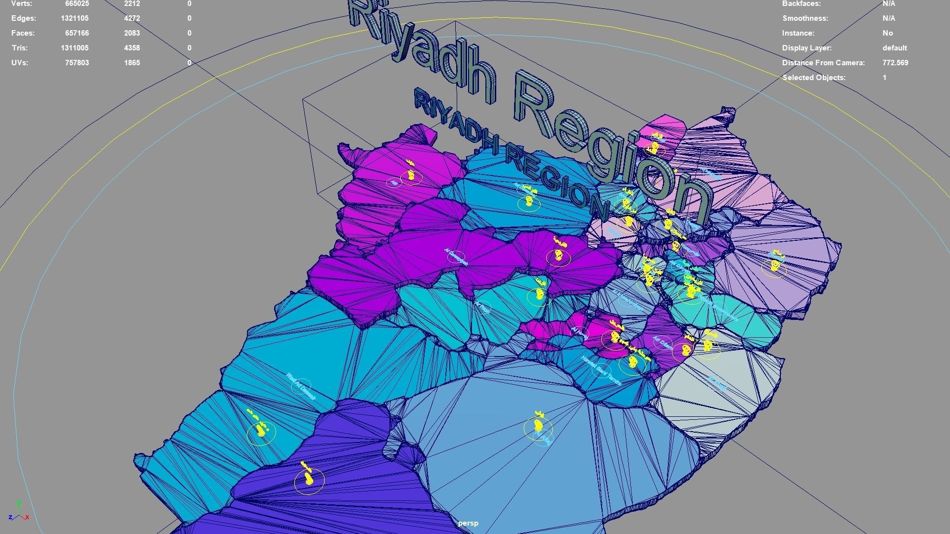 Riyadh Region Saudi Arabia map region geography political 3D model ...