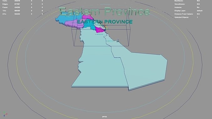 Eastern Province Saudi Arabia map region geography political 3D model ...