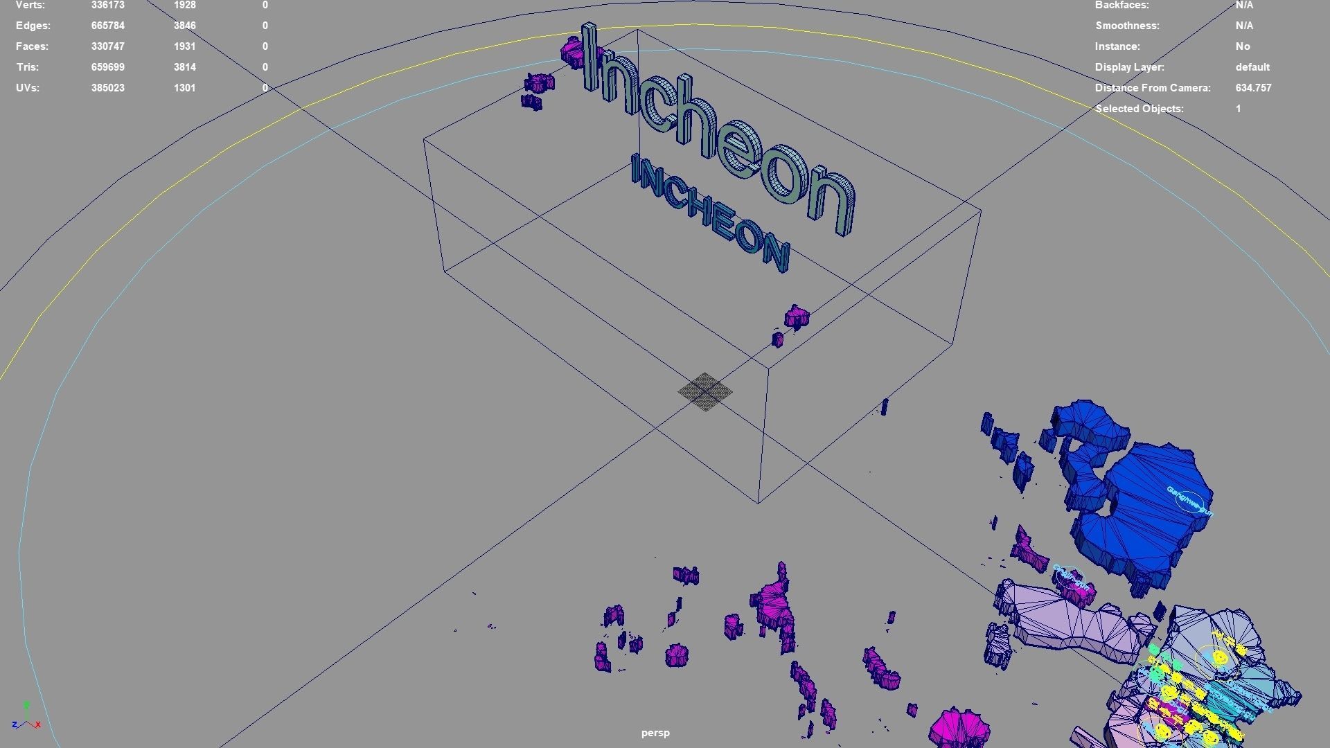 Incheon South Korea map region geography political geographic 3D model ...