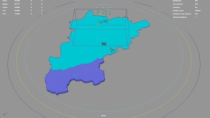 Uri Switzerland map region geography political geographic 3D model ...