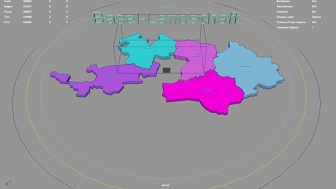 Basel Landschaft Switzerland map region geography political 3D model ...