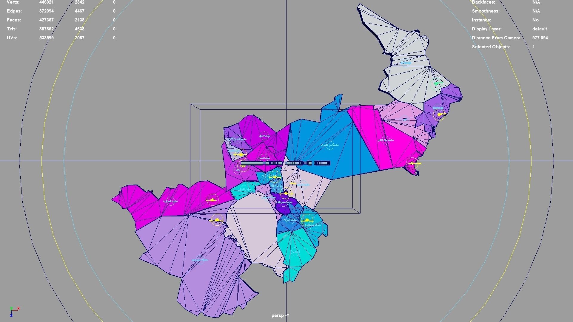 Tunis Tunisia map region geography political geographic 3D model rigged ...