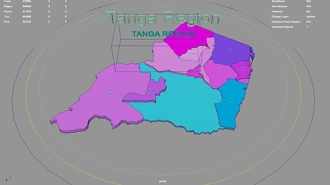 Tanga Region Northern Zone Tanzania map region geography 3D model ...
