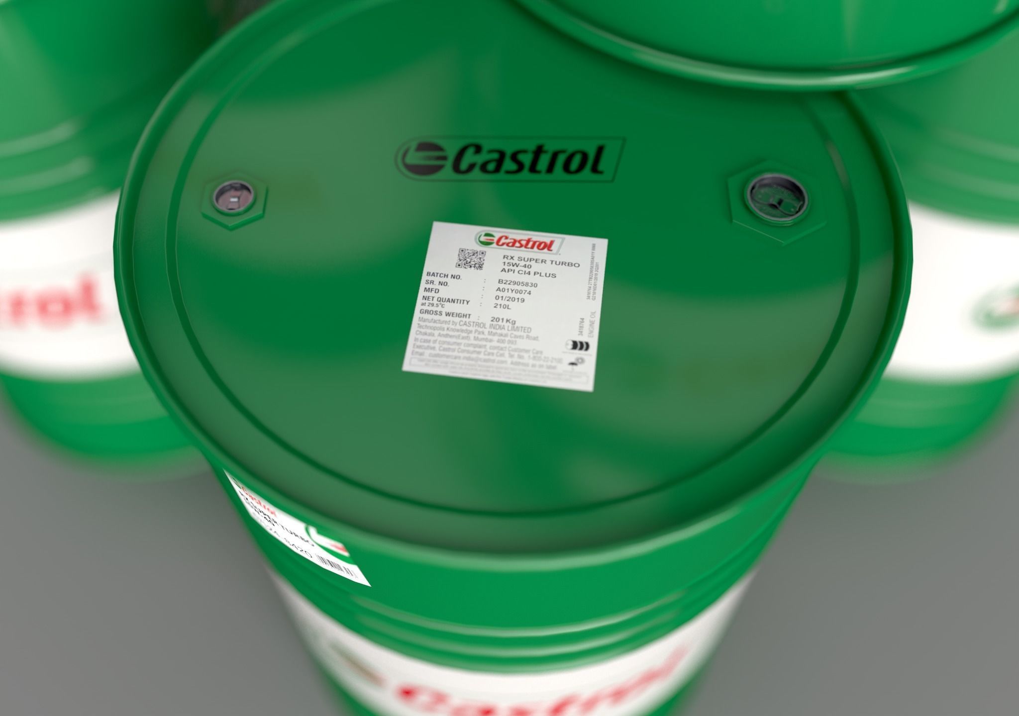 3D model Realistic Castrol Oil Barrel 3D Model VR / AR / low-poly ...