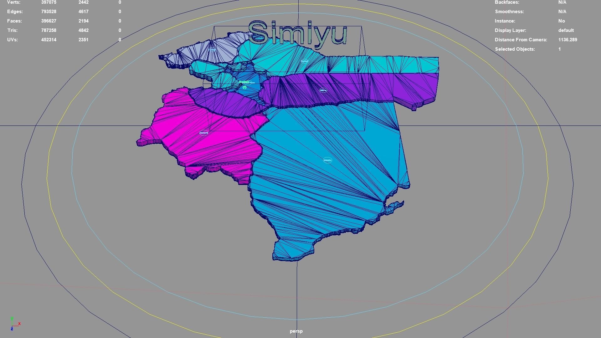 Simiyu Lake Zone Tanzania map region geography political 3D model ...