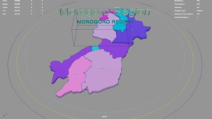 Morogoro Region Coastal Zone Tanzania map region geography 3D model ...