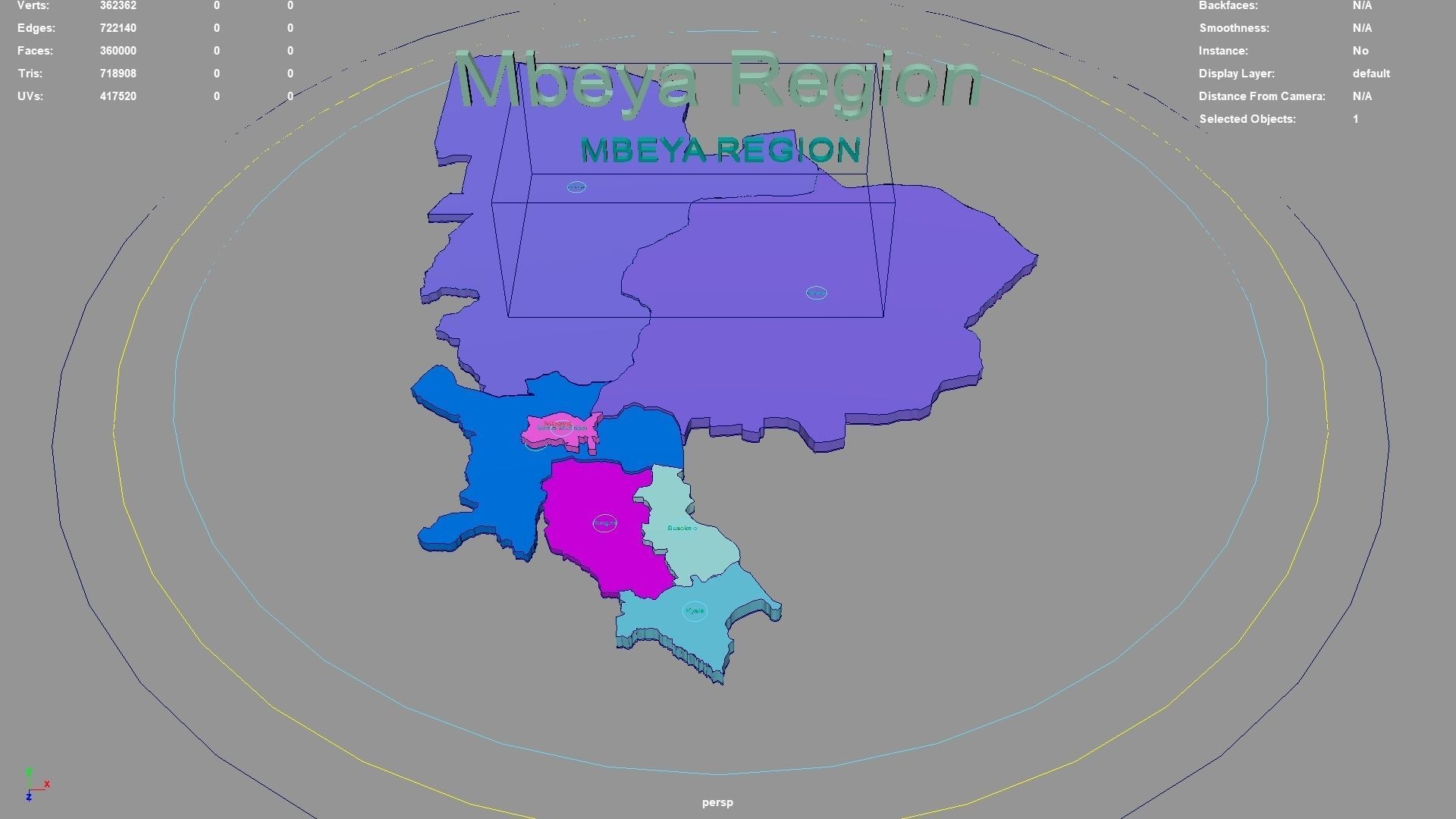 Mbeya Region Southern Highlands Zone Tanzania map region 3D model ...
