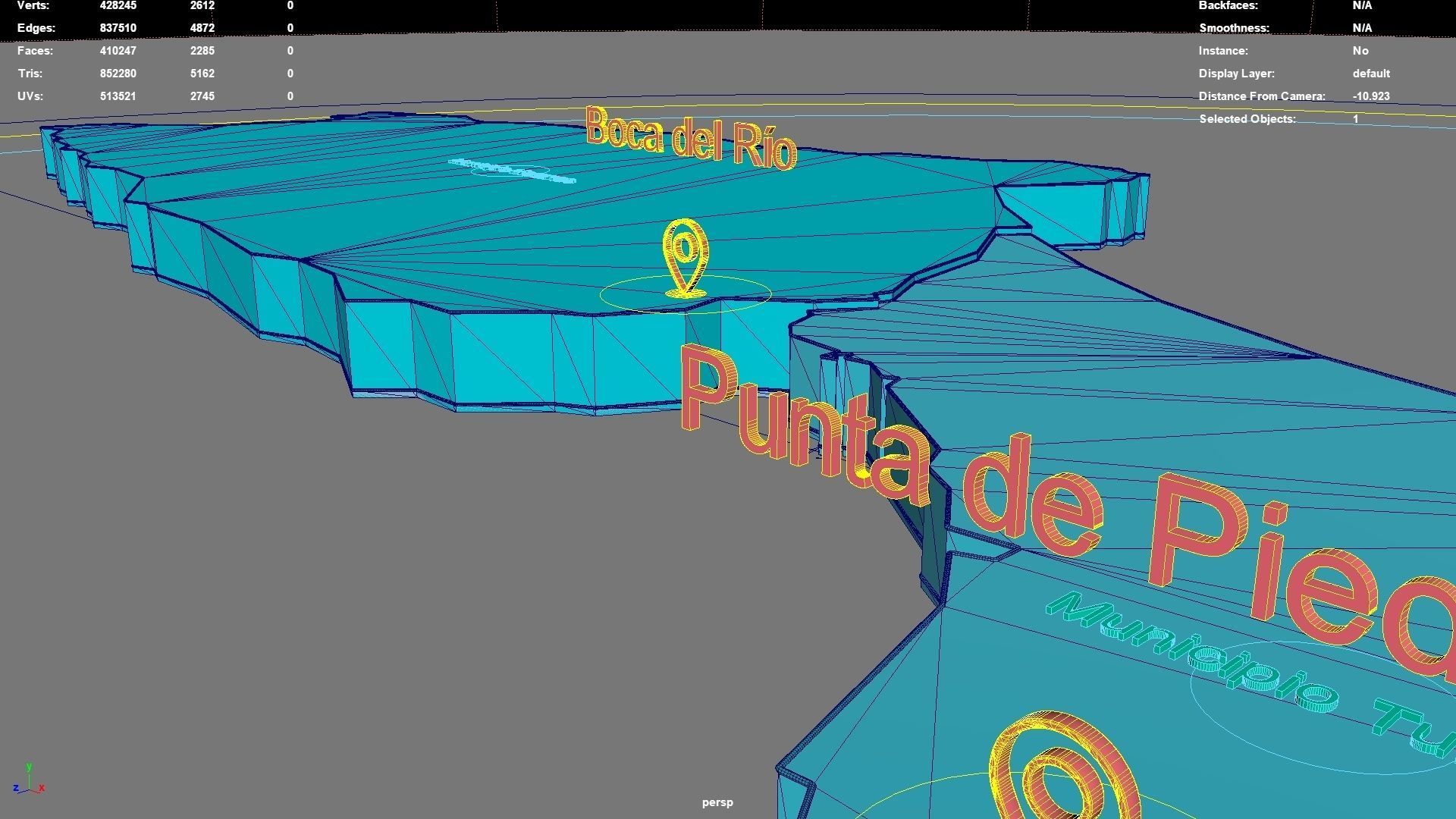 Nueva Esparta State Venezuela map region geography political 3D model ...