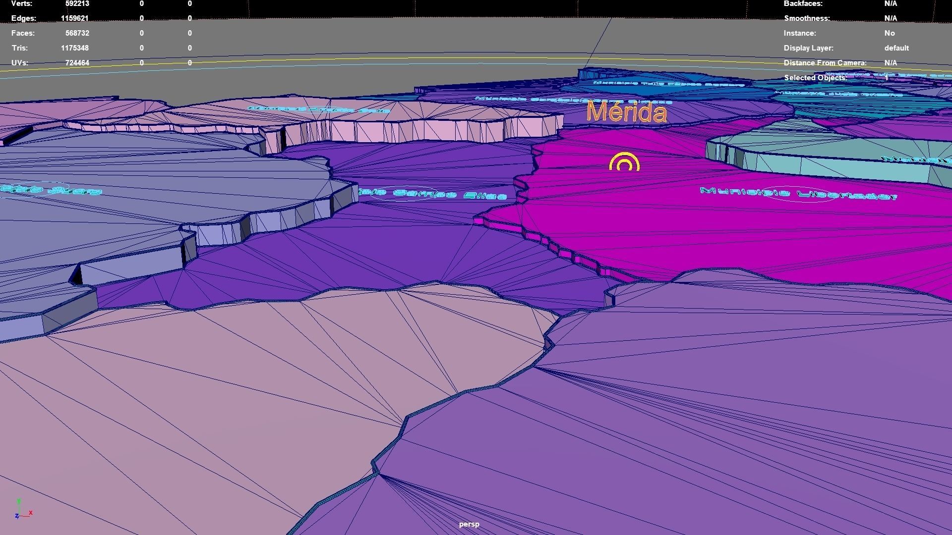 Merida State Venezuela map region geography political 3D model rigged ...
