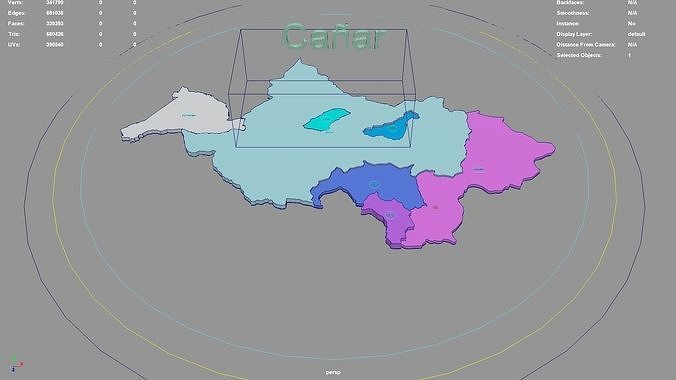 Canar Ecuador map region geography political geographic 3D model rigged ...