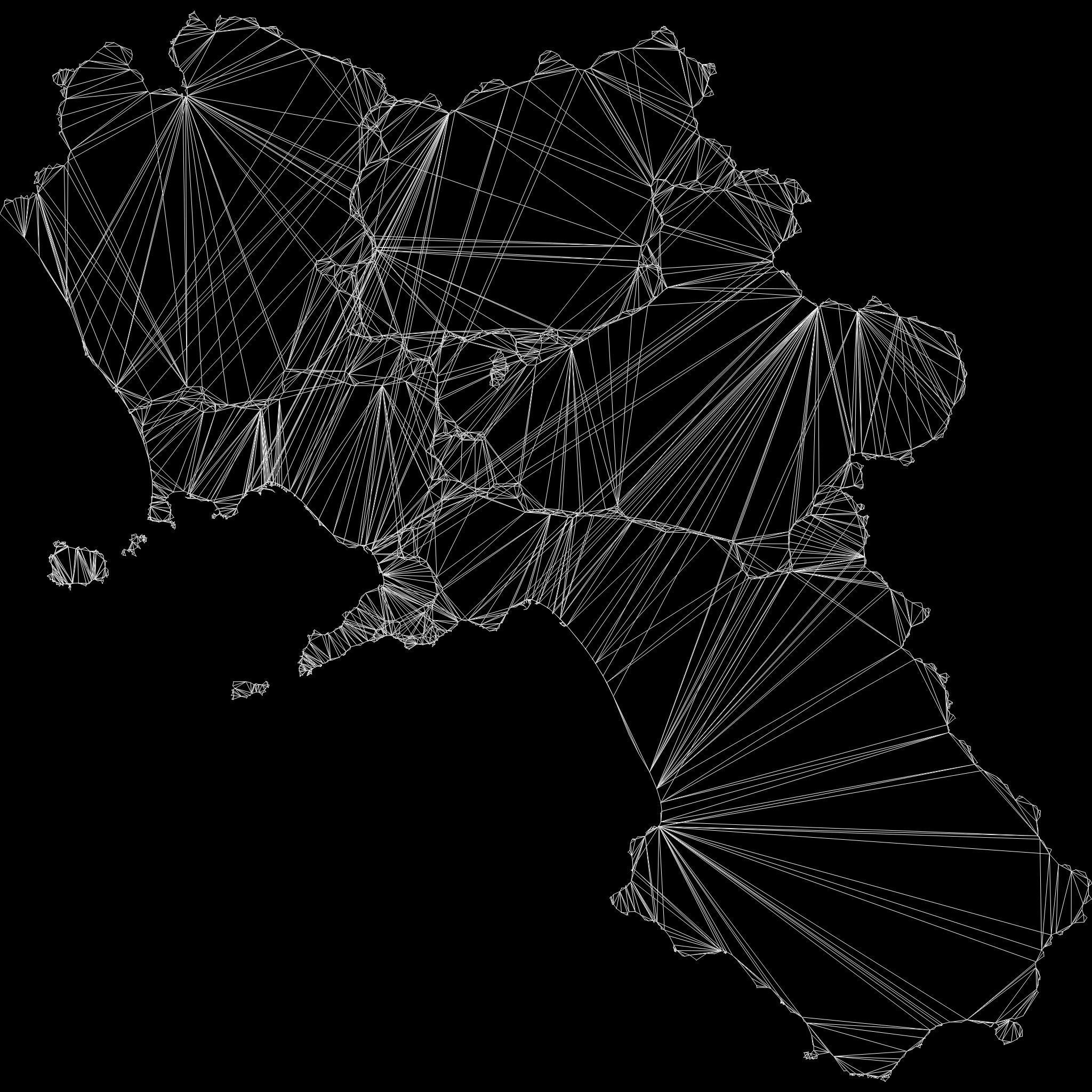 Campania Italy map region geography political geographic 3D model ...