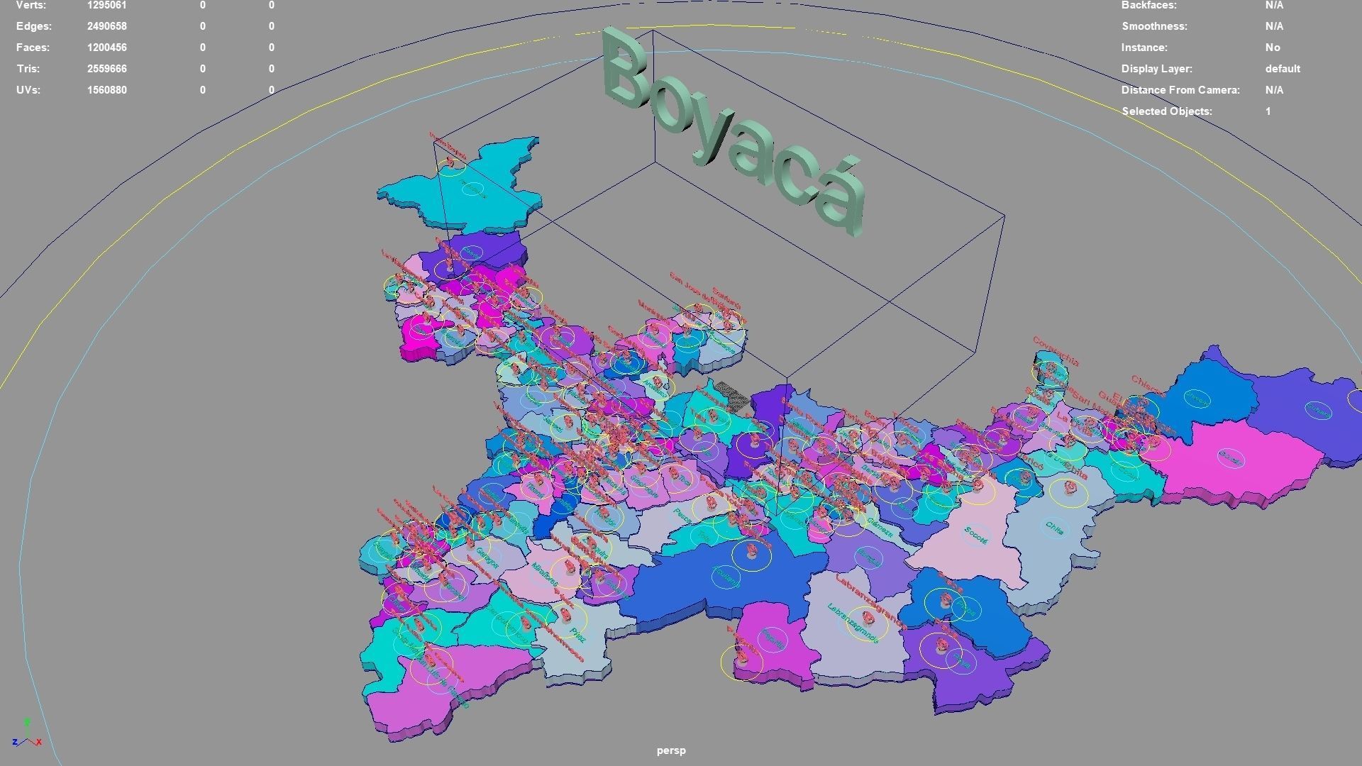Boyaca RAP Especial Central Colombia map region geography 3D model rigged | CGTrader