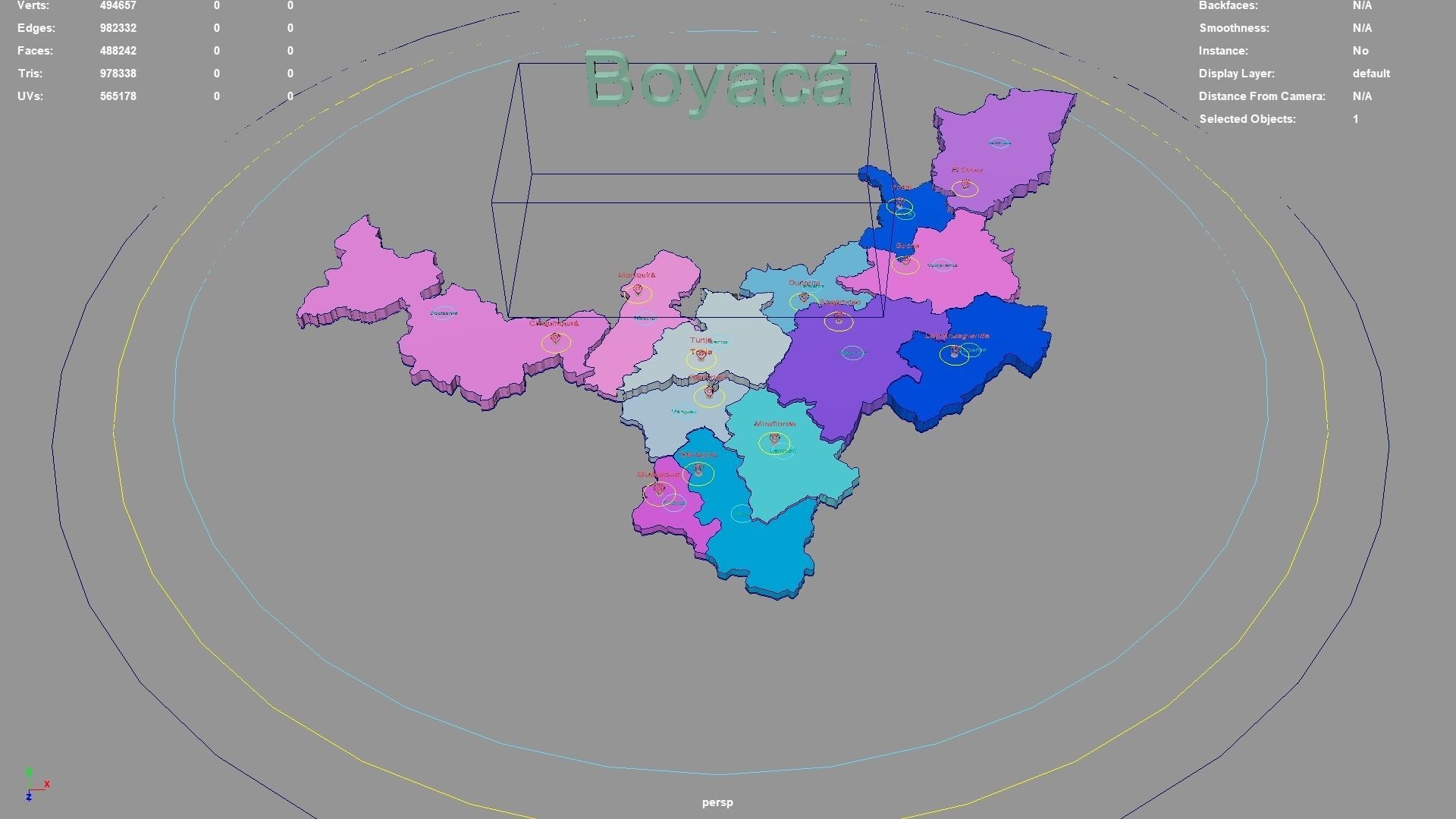 Boyaca RAP Especial Central Colombia map region geography 3D model rigged | CGTrader