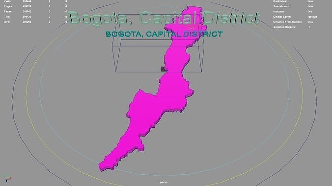 Bogota Capital District RAP Especial Central Colombia map 3D model ...
