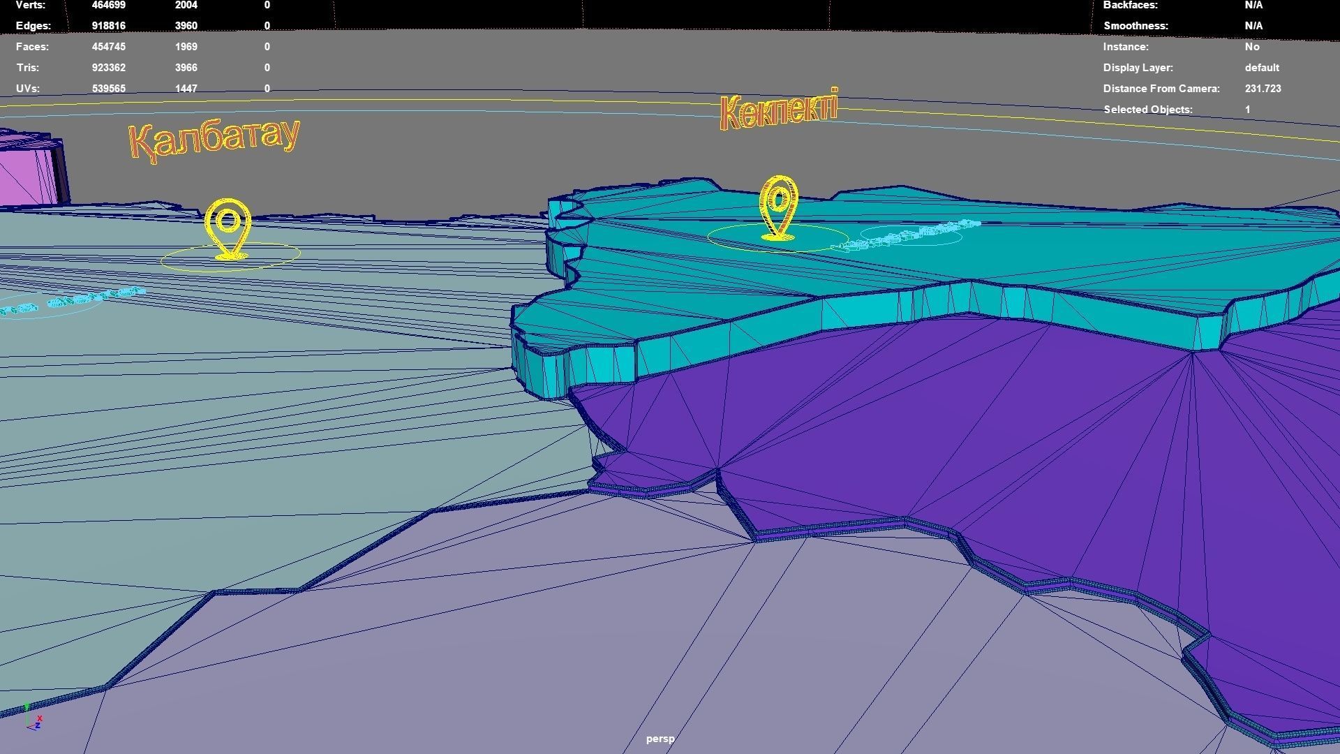 Abay Region Kazakhstan map region geography political 3D model rigged ...