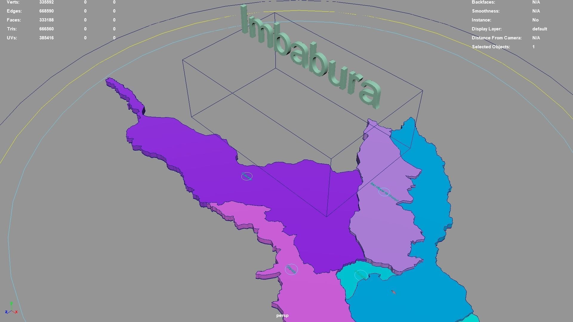 Imbabura Ecuador map region geography political geographic 3D model ...