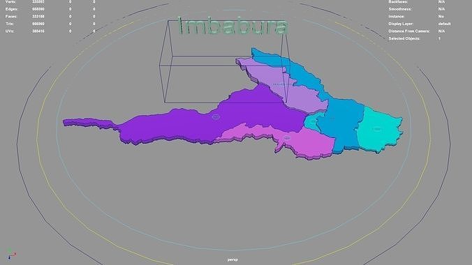 Imbabura Ecuador map region geography political geographic 3D model ...