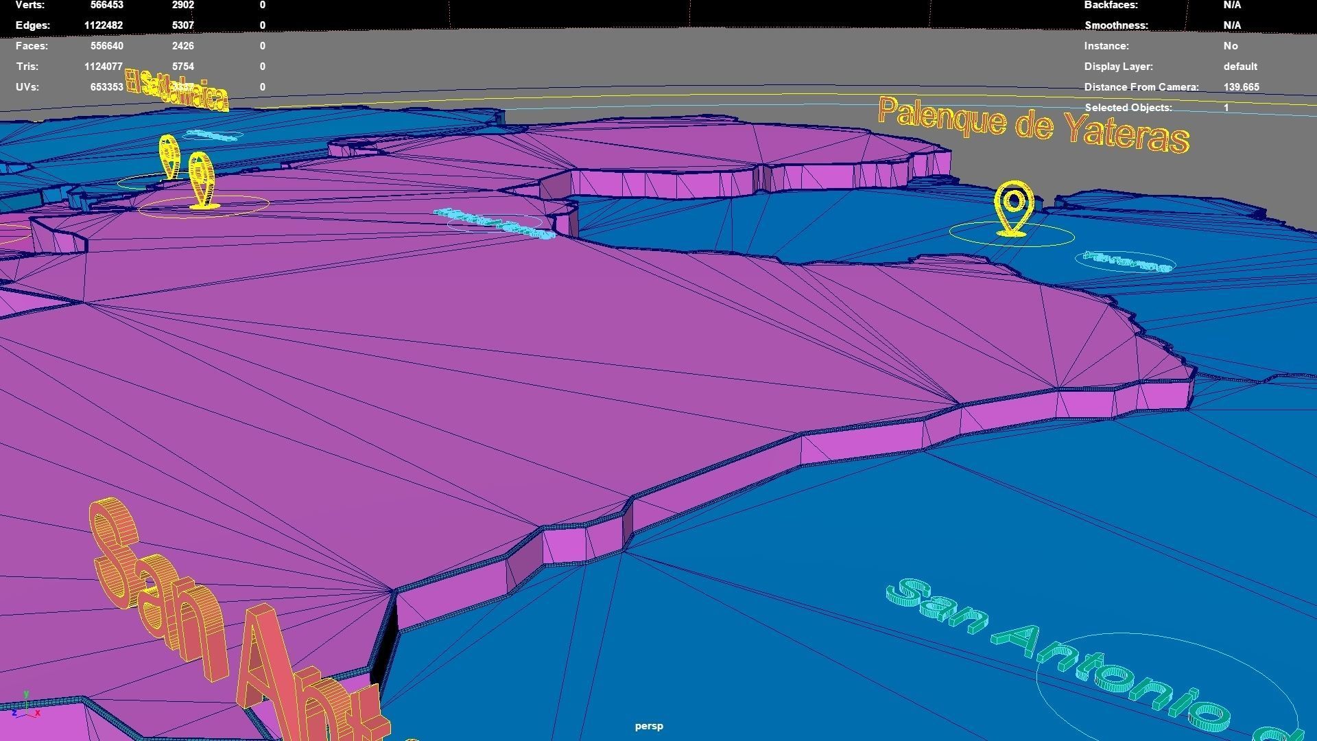 Guantanamo Cuba map region geography political geographic 3D model ...