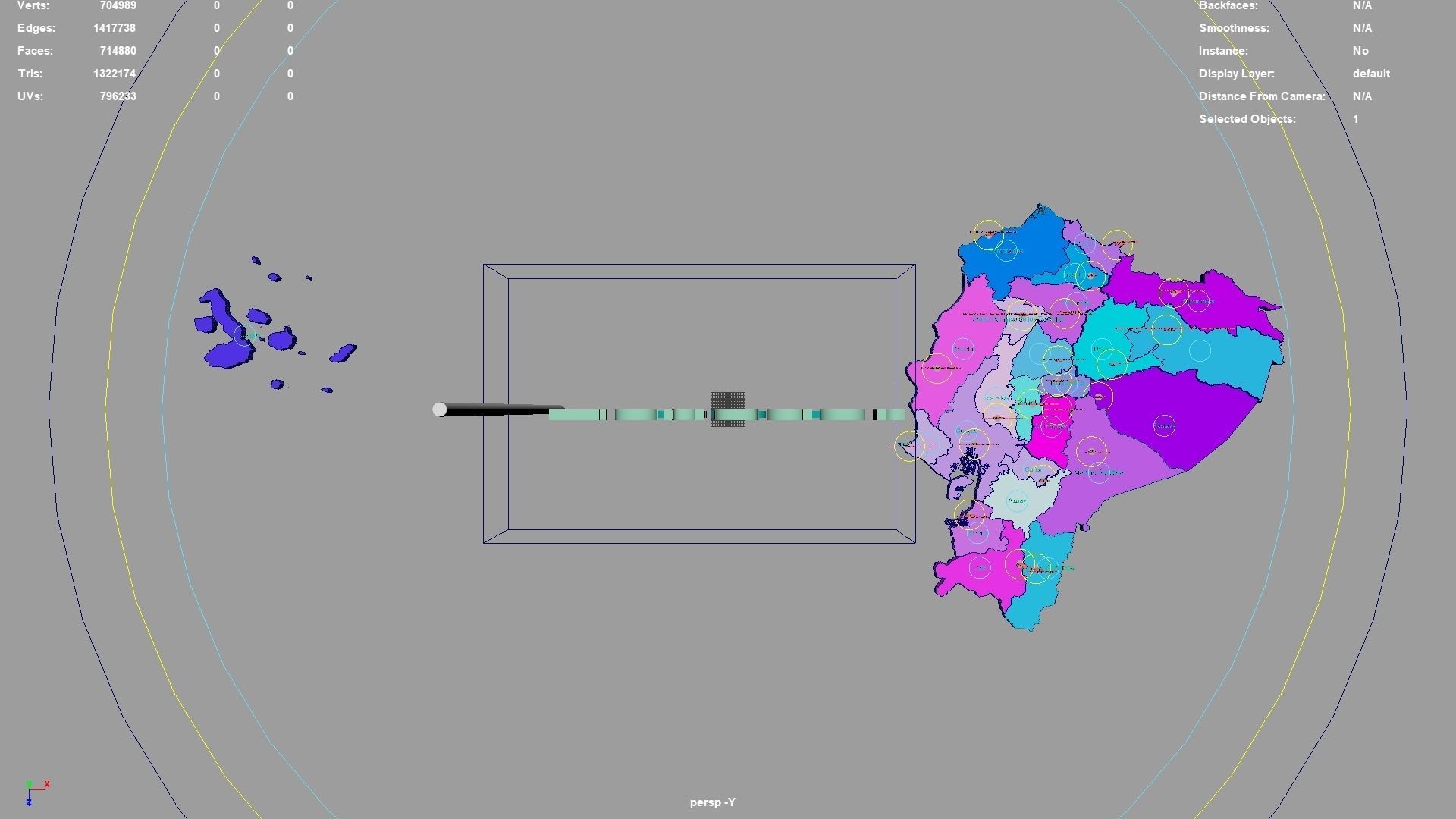 Ecuador map region geography political geographic administrative 3D ...