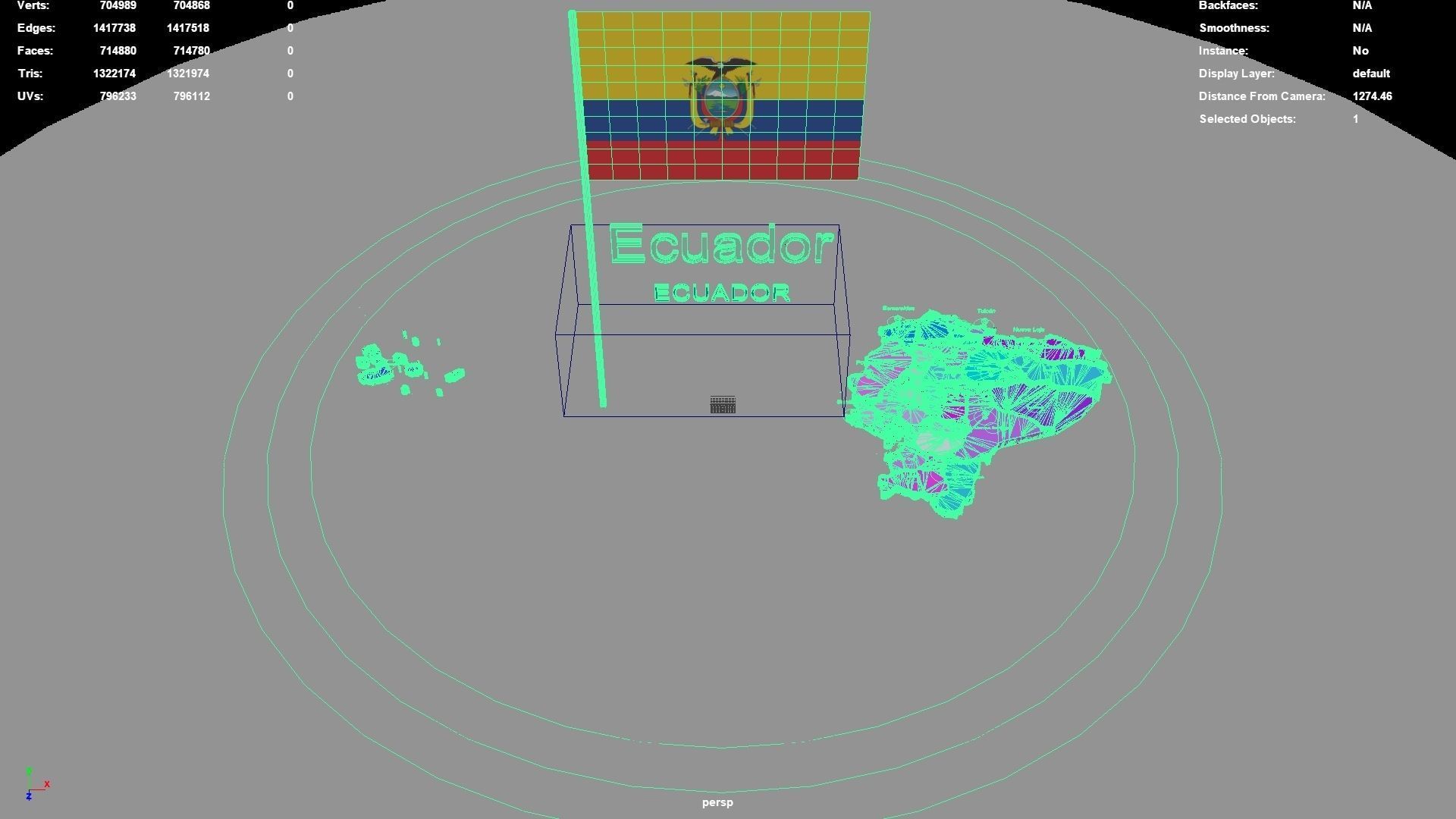 Ecuador map region geography political geographic administrative 3D ...