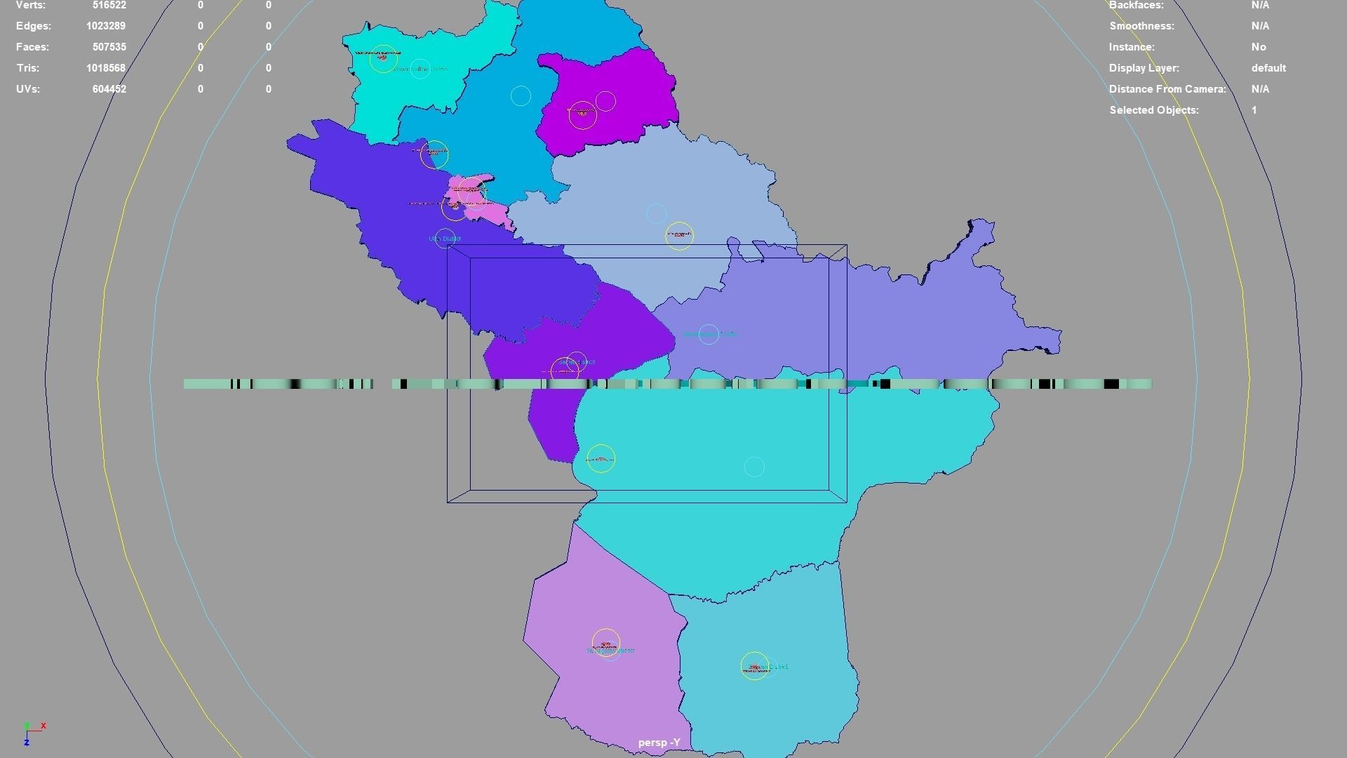 East Kazakhstan Region Kazakhstan map region geography 3D model rigged ...