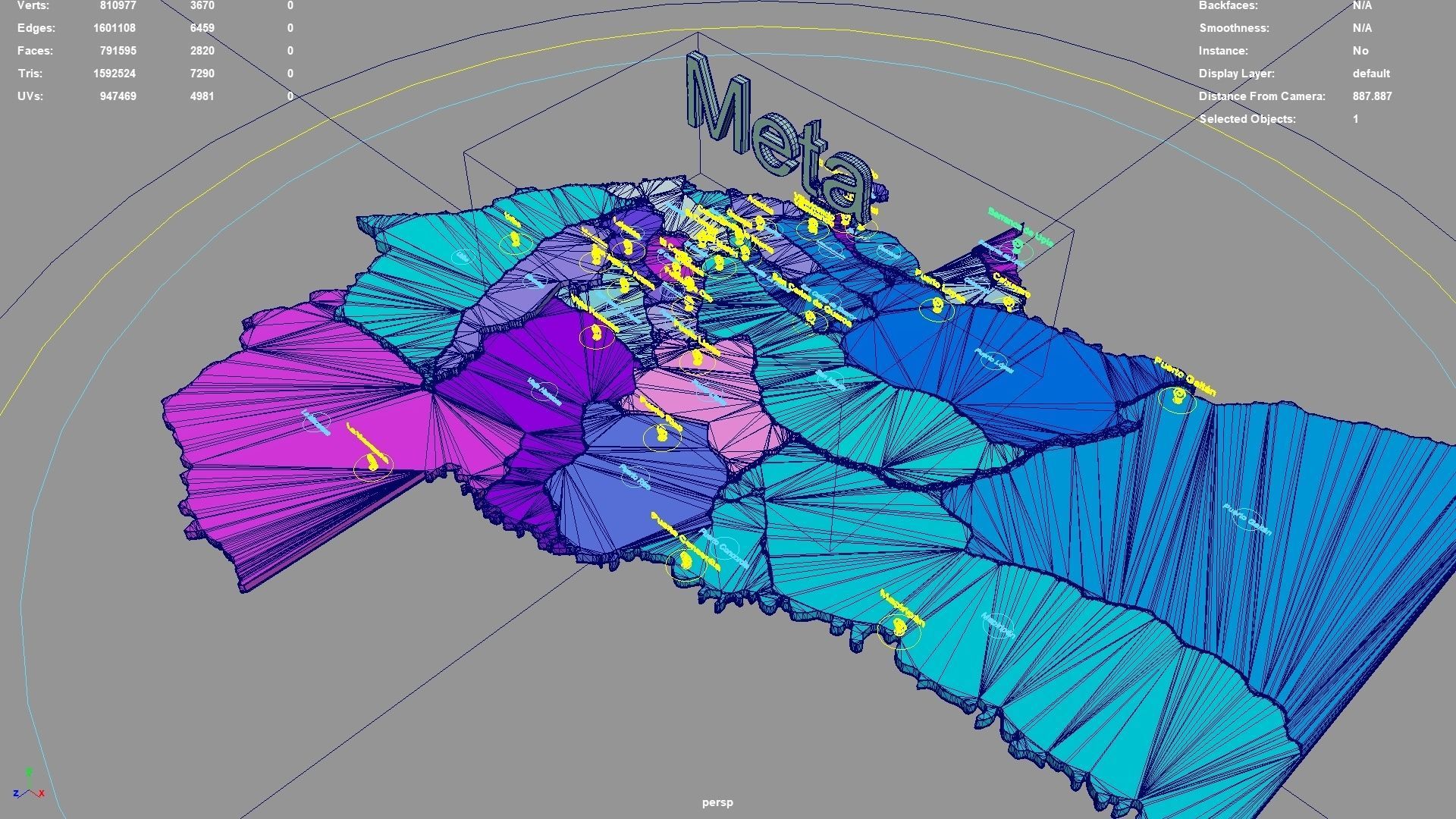 Meta RAP Especial Central Colombia map region geography 3D model rigged ...