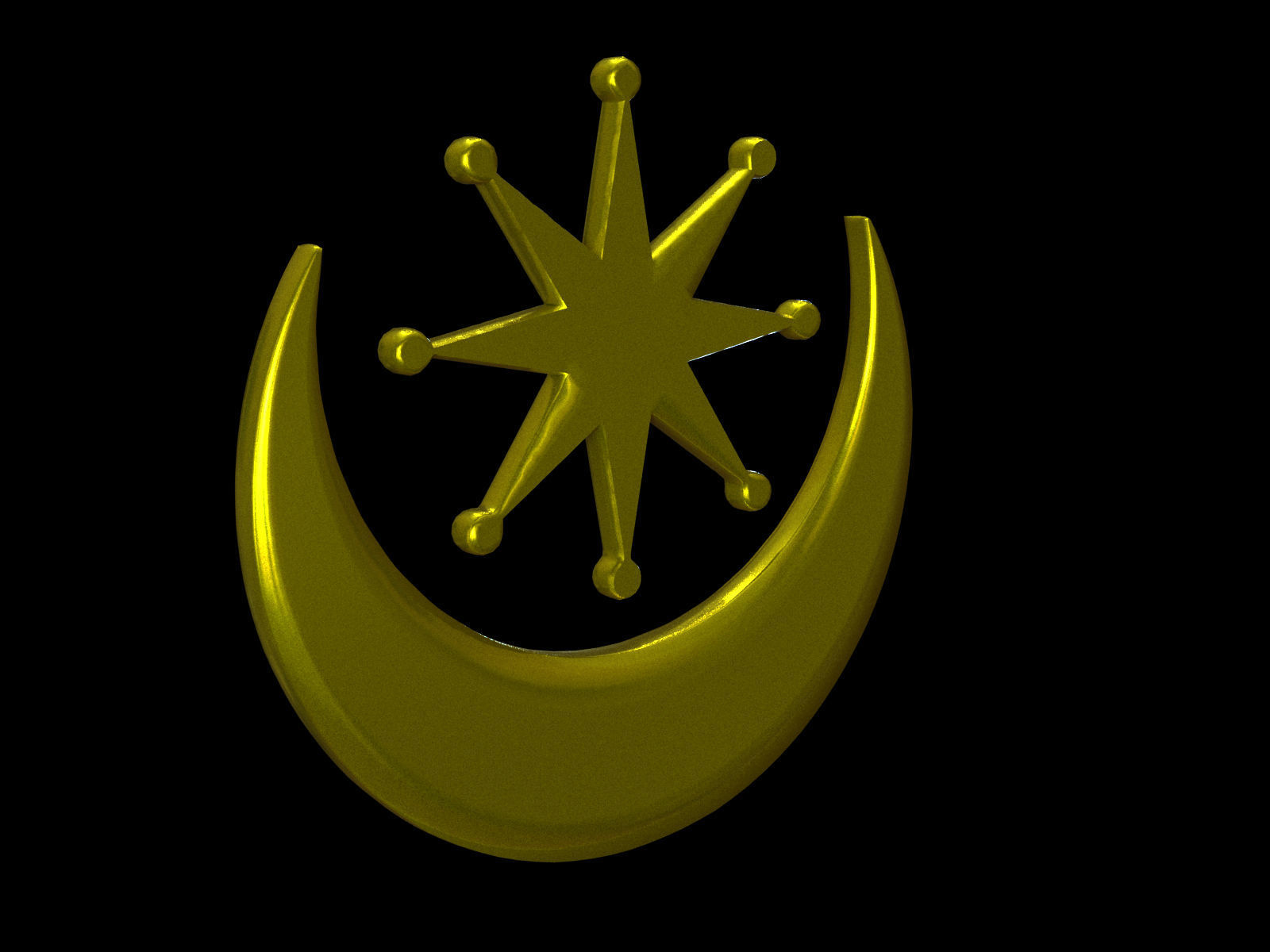 3D model Ancient design star and crescent Islamic Muslim Symbol 3d ...