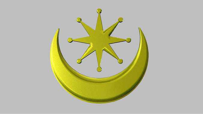 3D model Ancient design star and crescent Islamic Muslim Symbol 3d ...
