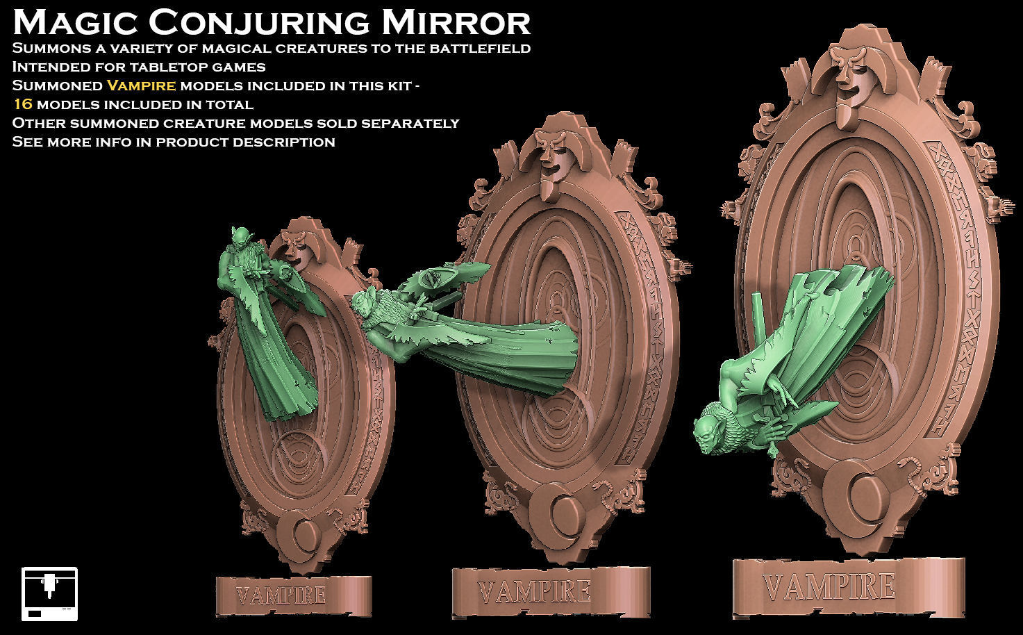 Magic Conjuring Mirror Vampire Version 3D model 3D printable | CGTrader