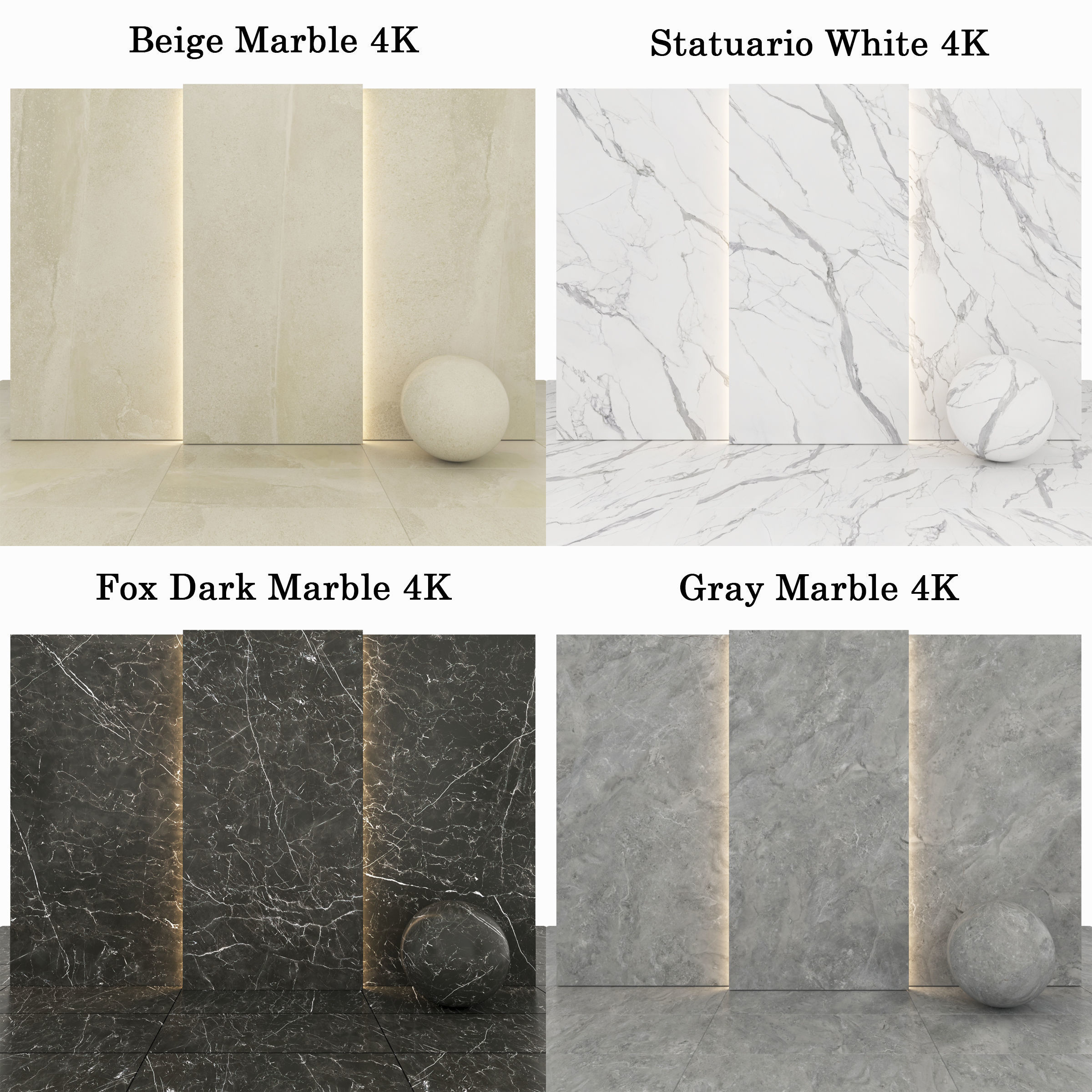Marble 43 - Statuario-Fox Dark-Beige-Gray Texture | CGTrader