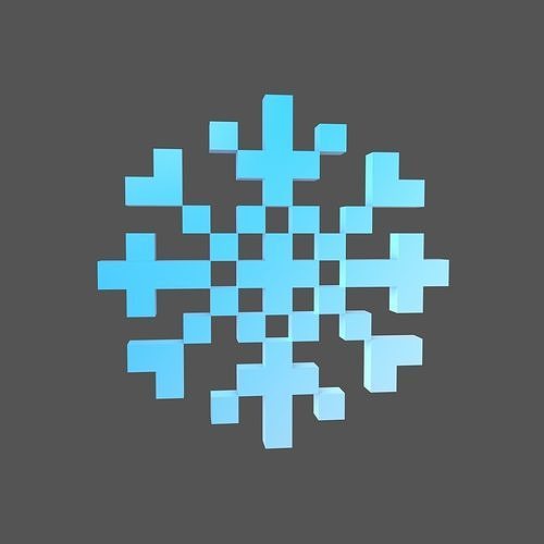 3D model Pixel Snowflake v1 004 VR / AR / low-poly | CGTrader