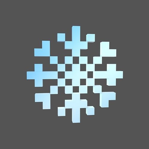 3D model Pixel Snowflake v1 007 VR / AR / low-poly | CGTrader