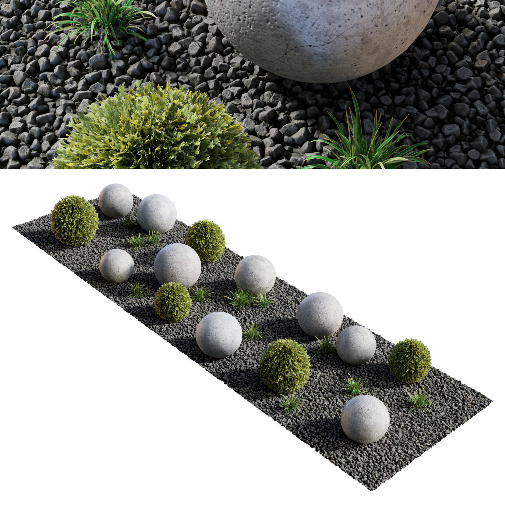 Modern Courtyard 04 - PBR - 4K - Midpoly 3D model | CGTrader