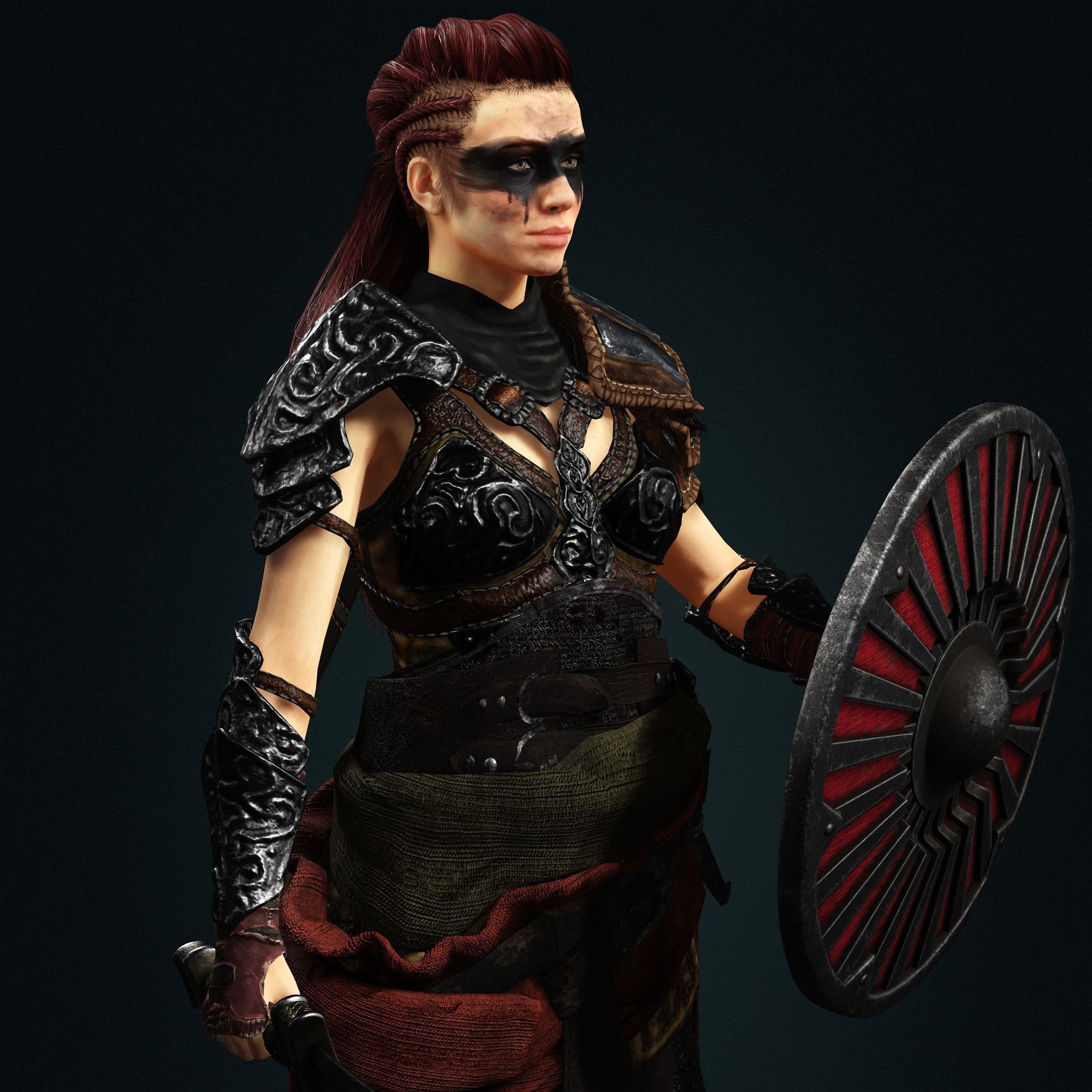 3D model Female Viking Character VR / AR / low-poly | CGTrader