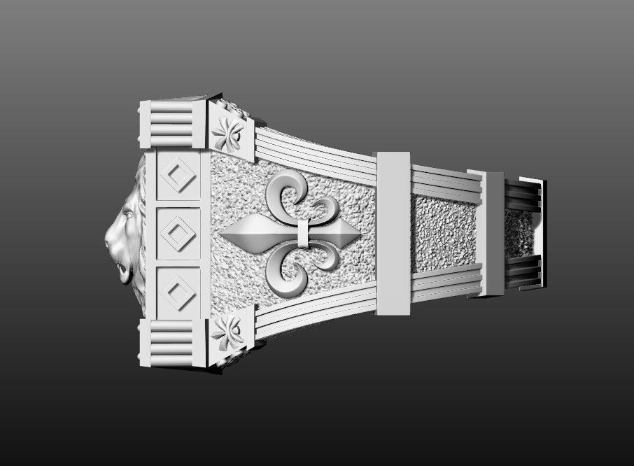 Lion Fortress A Monumental Tribute Ring 3D model 3D printable | CGTrader