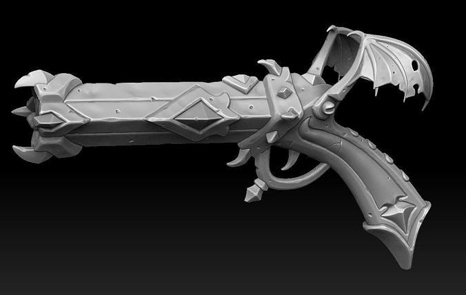 Vampire pistol 3d print 3D model 3D printable | CGTrader