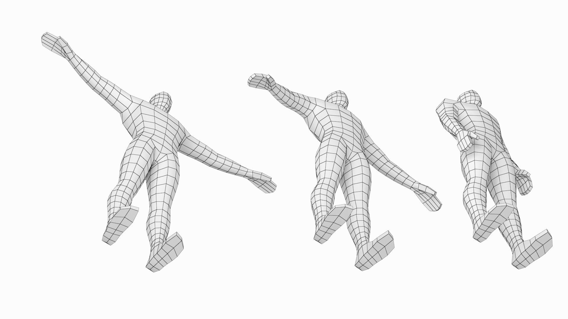 Male Hero in Three Poses Base Mesh 3D model | CGTrader