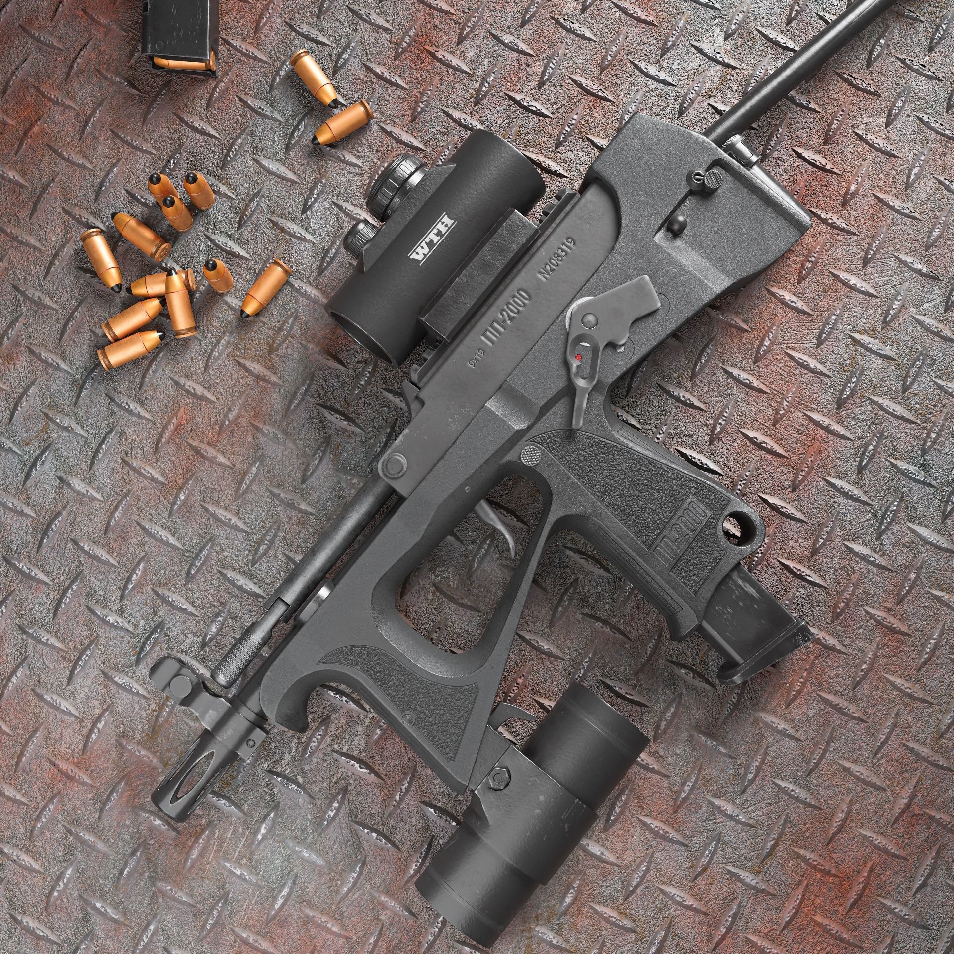 3D model Game-ready 3D model of the Russian submachine gun PP2000 VR ...