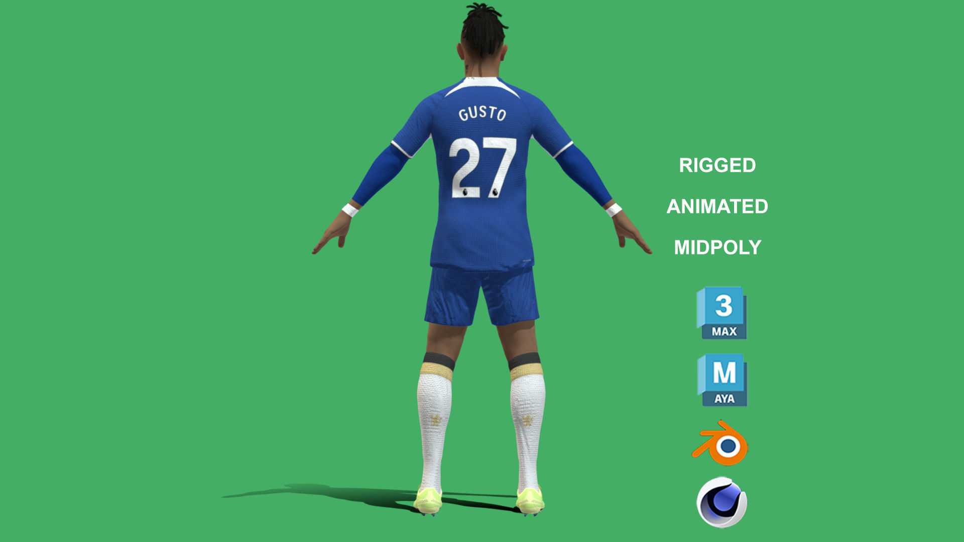 3D Rigged Malo Gusto Chelsea 2024 3D model animated rigged | CGTrader