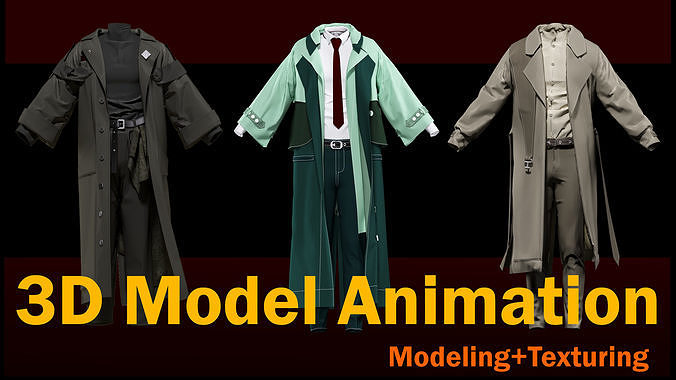 3 models of long coats 3D Model Collection | CGTrader