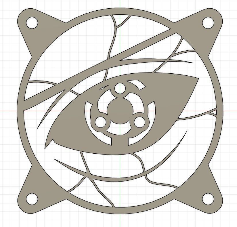 Madara Uchiha Mangekyou Sharingan PC fan cover 3D model 3D printable ...