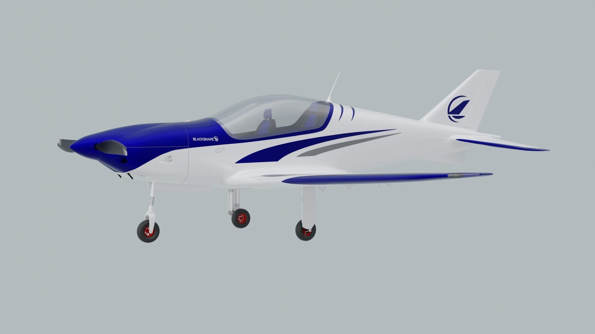 Airplane Blackshape 3D model animated rigged | CGTrader