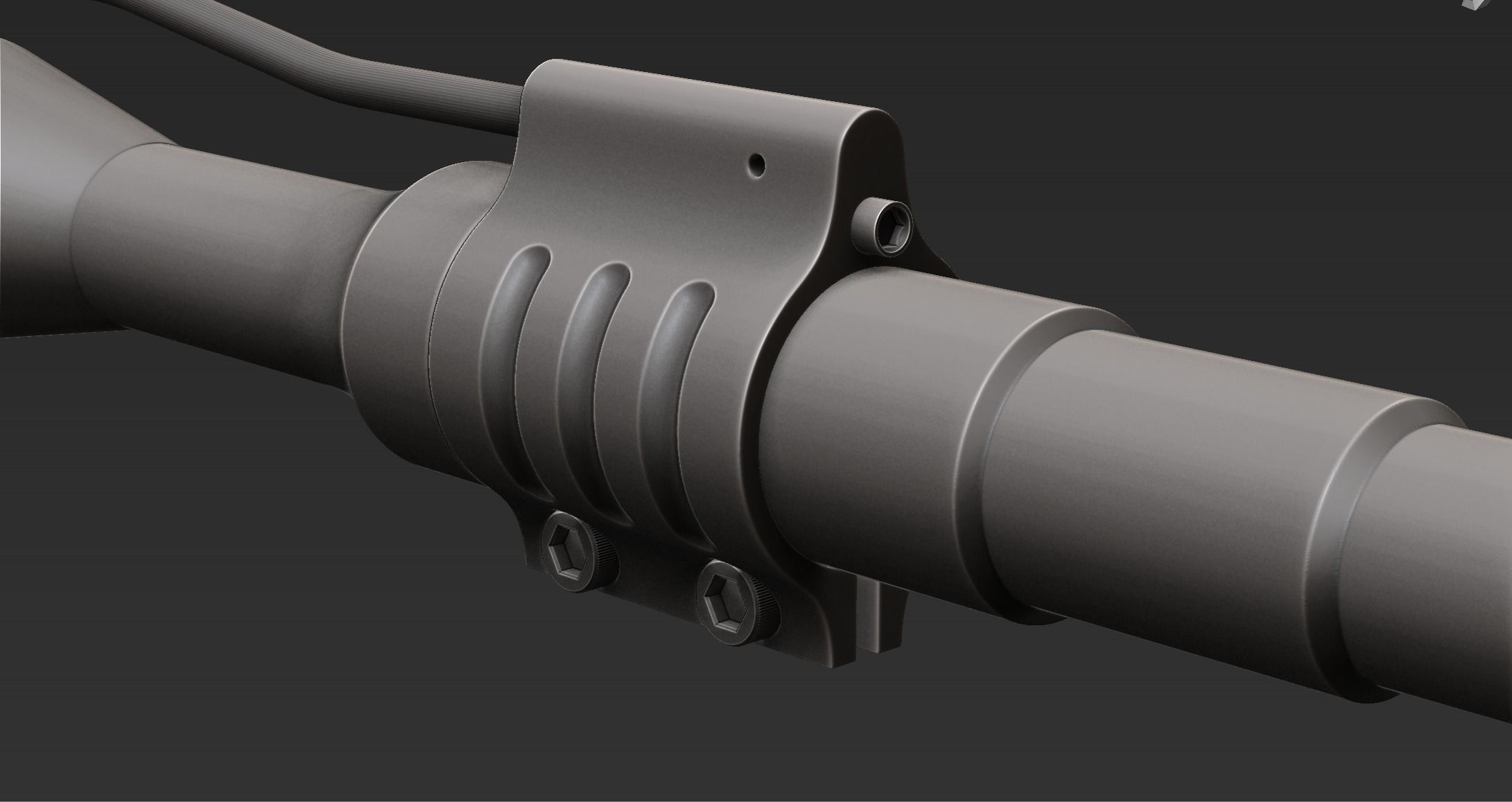 AR15 - M4A1 - barrel and gas block - NATO - High-poly 3D model | CGTrader