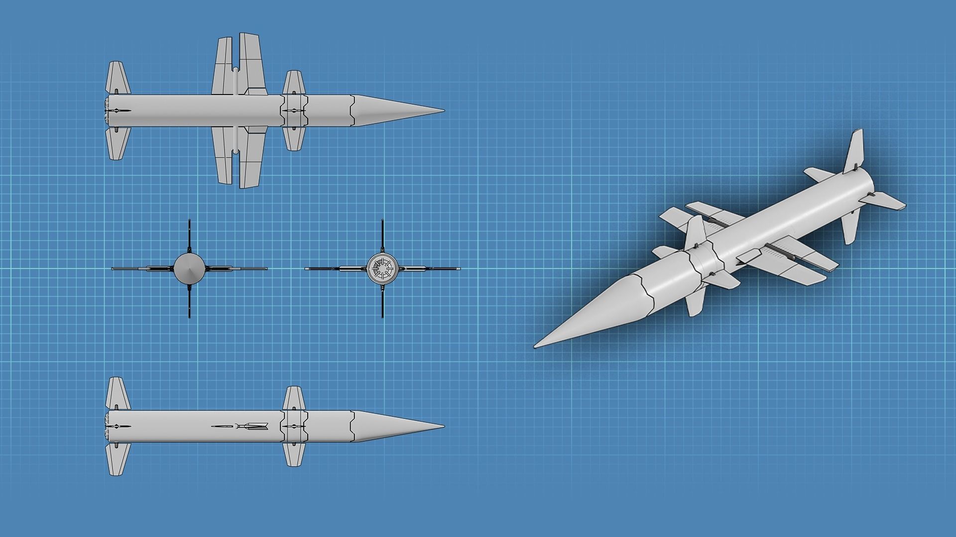 3D model Sci Fi Missile Blade - series Kit VR / AR / low-poly | CGTrader